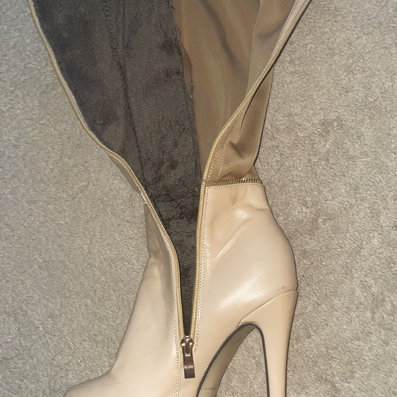 Shoes | Tan Platform Over The Knee Boots | Poshmark